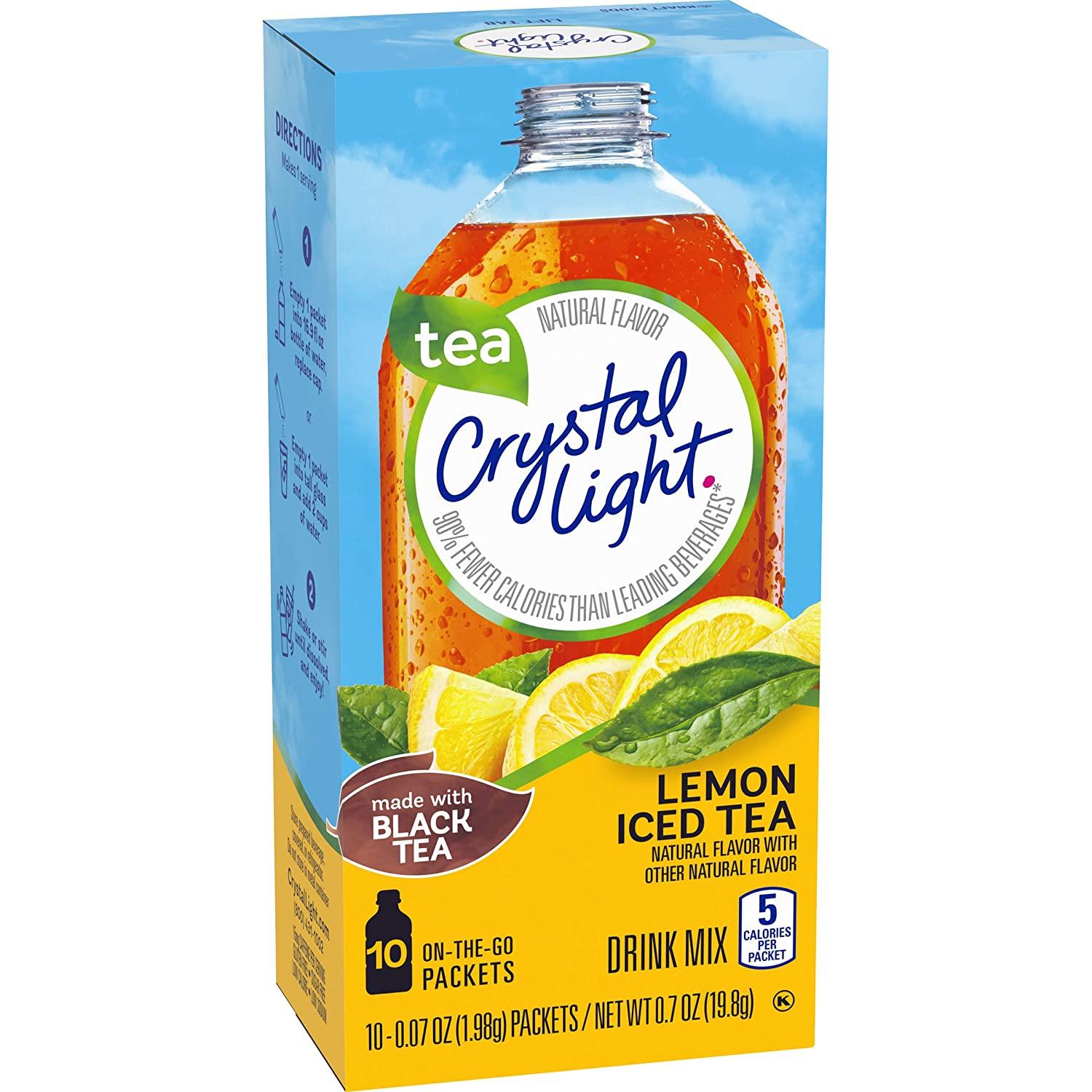 Crystal Light Lemon Iced Tea Drink Mix On The Go Packets - 60 Packets ...