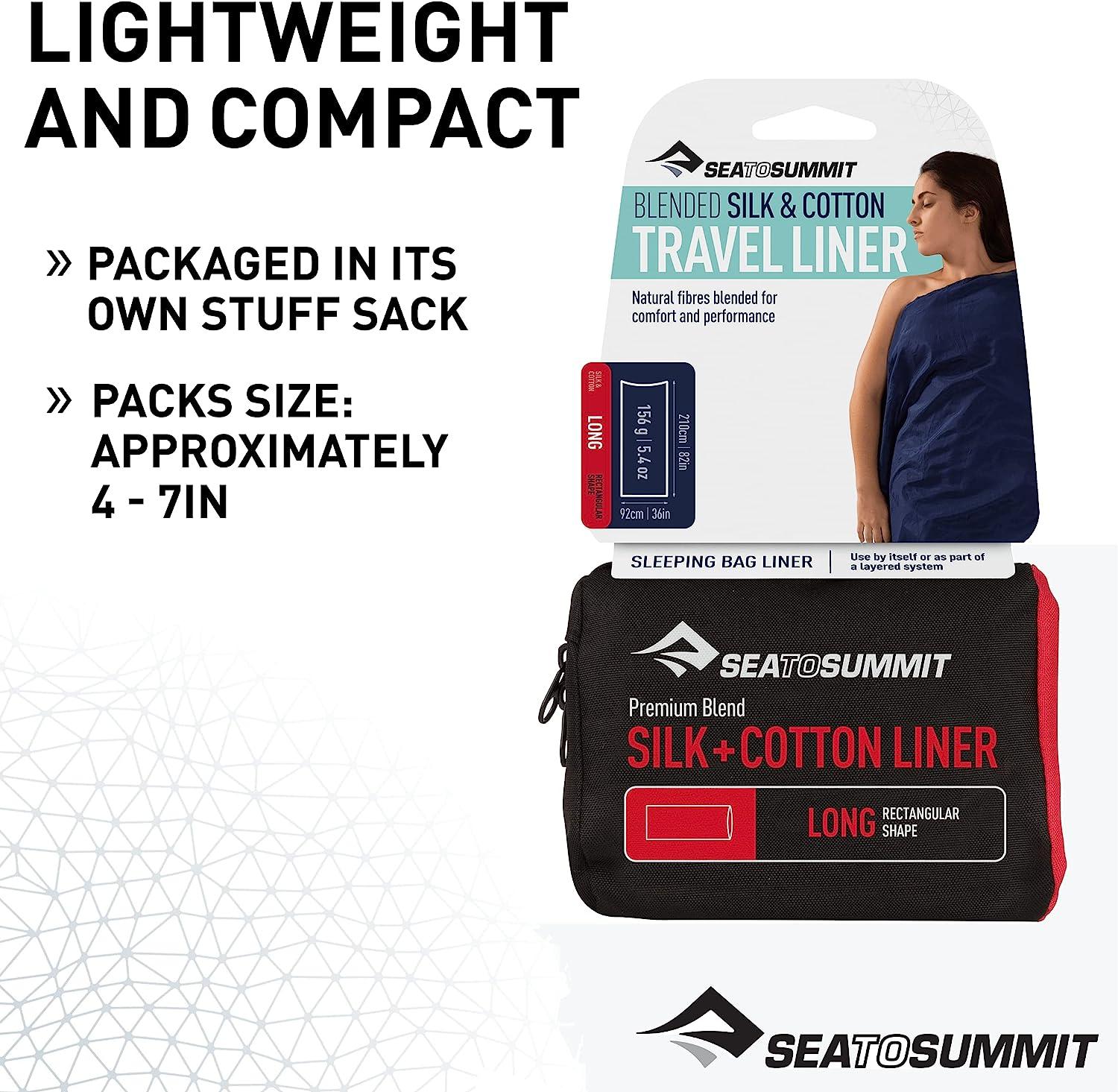 Sea to Summit Silk/Cotton Long Travel Liner - Navy Blue | Buy Now with ...