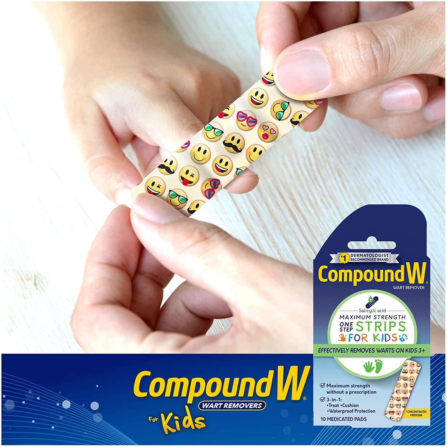 Compound W One Step Medicated Strips for Kids - Wart Removal - 10 ...