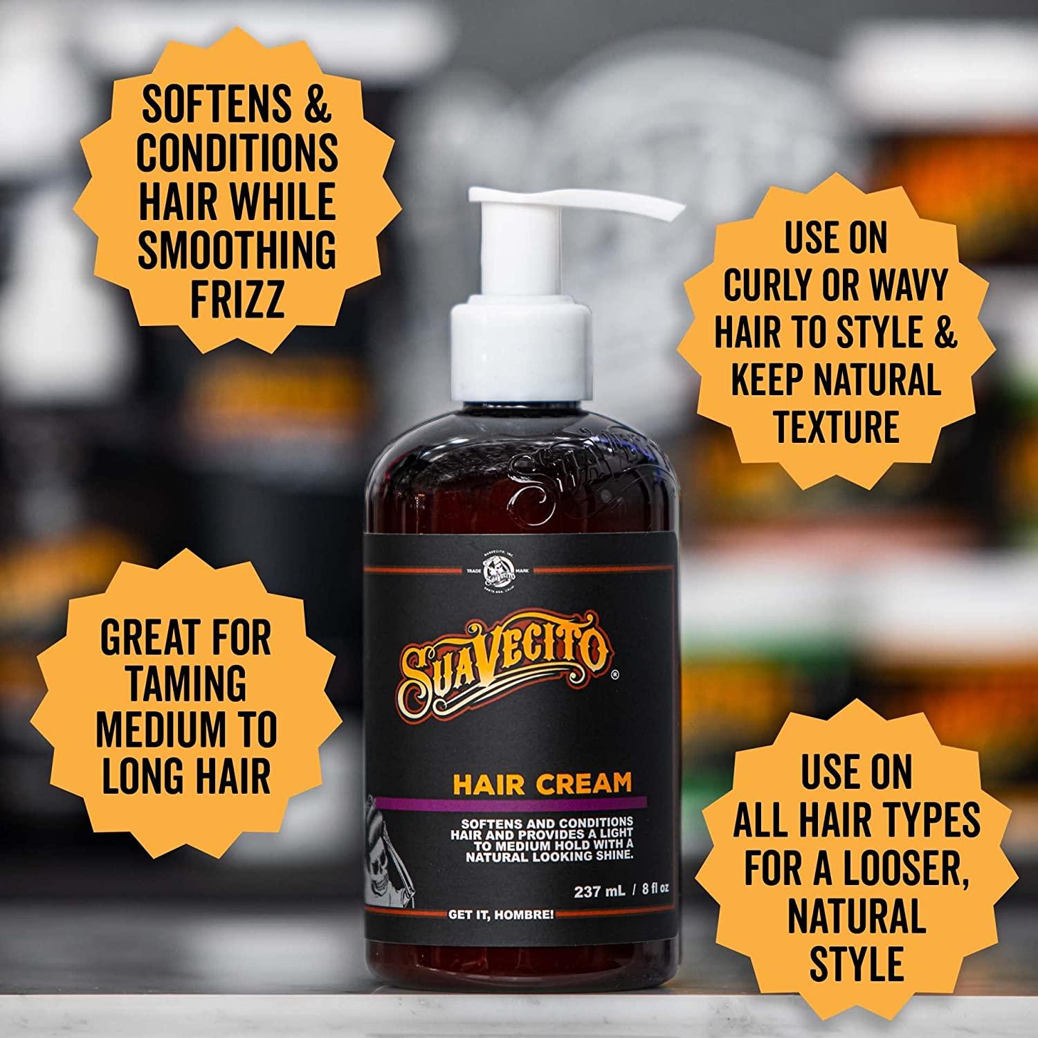 Suavecito Hair Cream 8 oz Pump Bottle - Medium Shine, All Day Hold ...