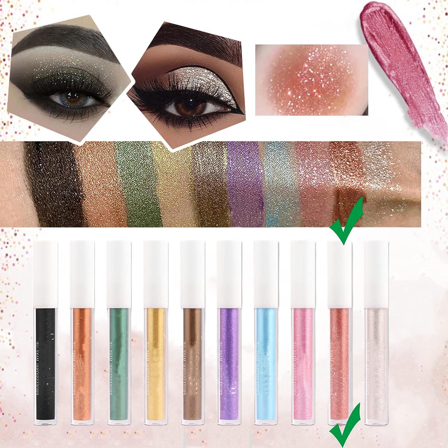 Sparkling Liquid Glitter Eyeshadow - Metallic Face & Eye Makeup in Rose ...