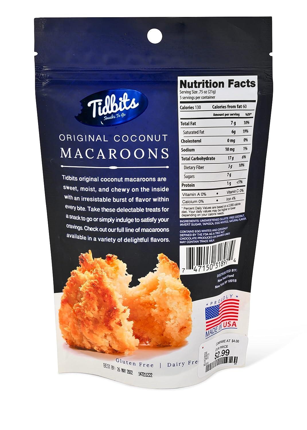 Tidbits Gluten Free Coconut Macaroon 3 Pack (3.75 oz) - Delicious Treat