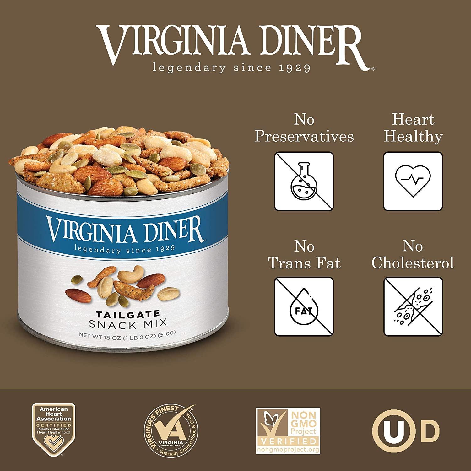 Virginia Diner Gourmet Natural Tailgate Snack Mix 18oz Tin - Peanuts ...
