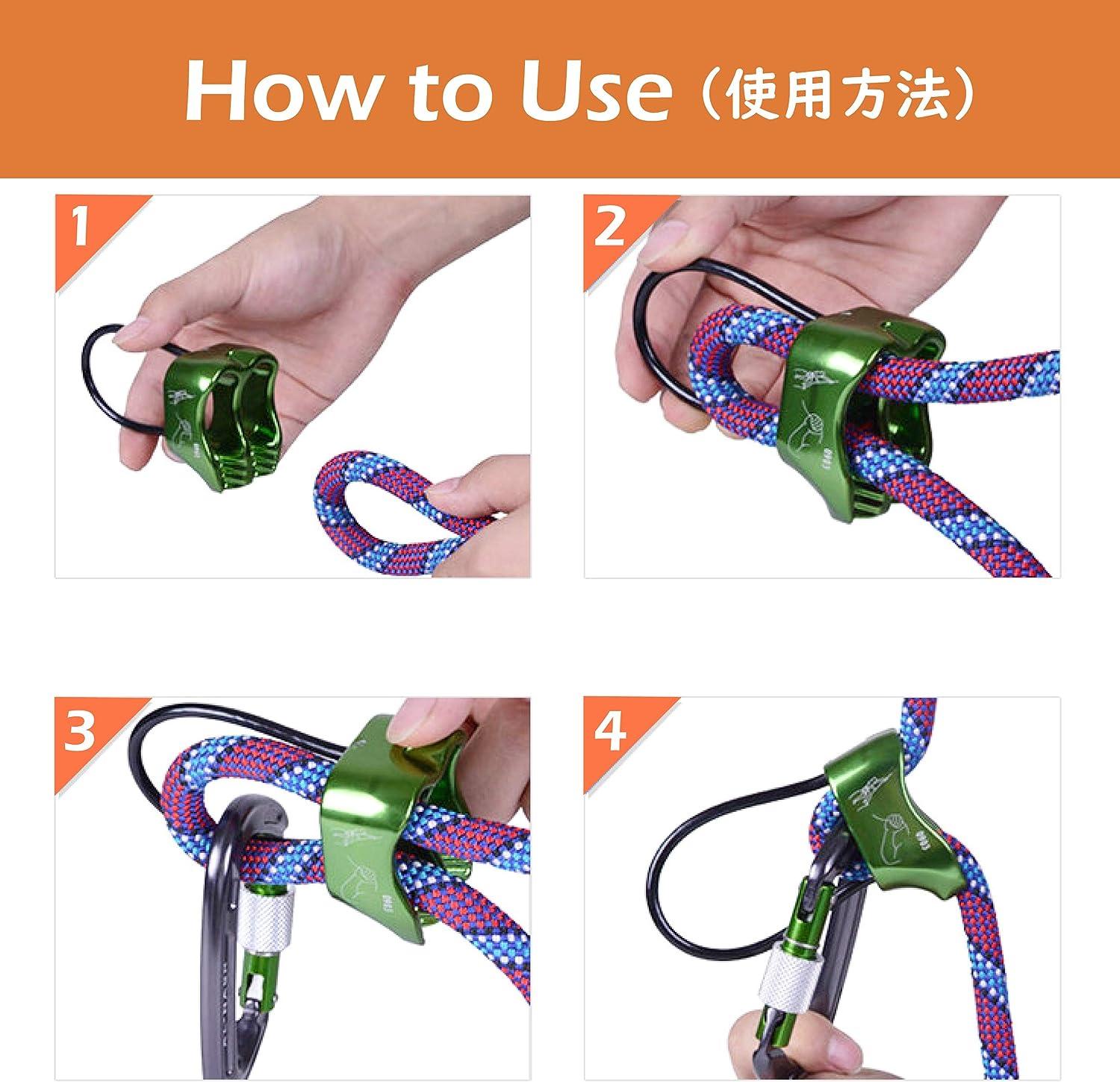 TRIWONDER ATC Belay Device - V-Grooved Micro Rescue Guide for Rock ...