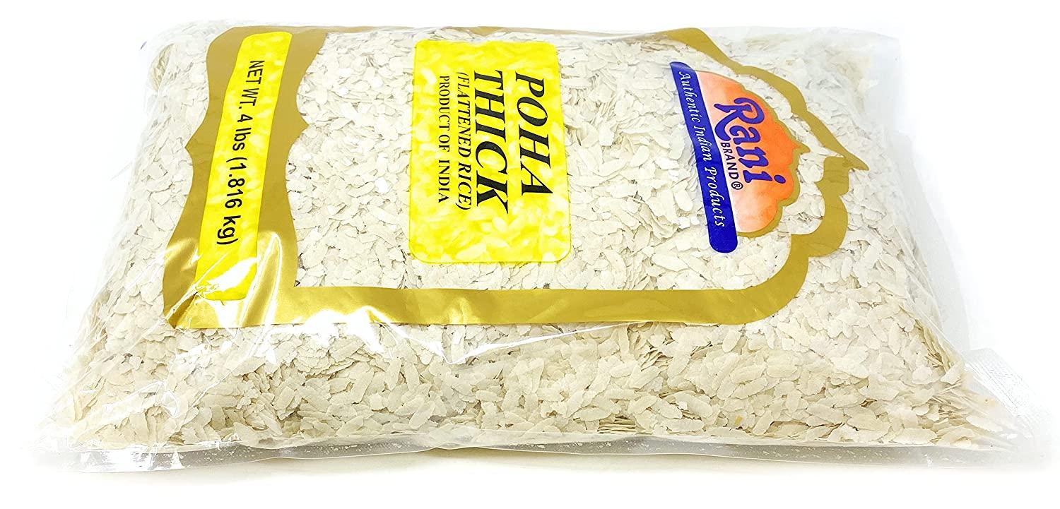 Rani Poha (Powa) 64oz (4lbs) - Medium-Cut Flattened Rice, All Natural ...
