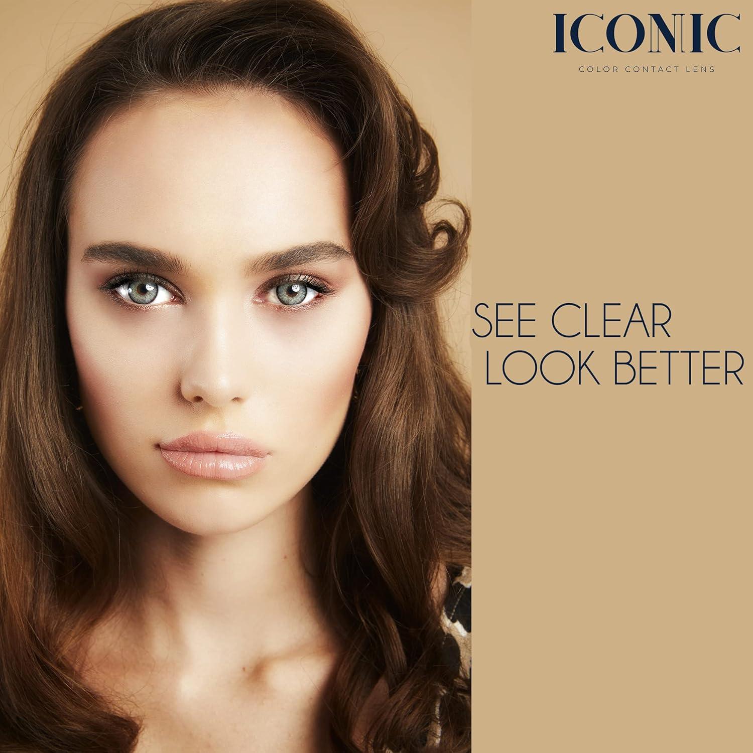 Iconic Colored Contact Lenses Marine - Light Blue Monthly Lenses for ...