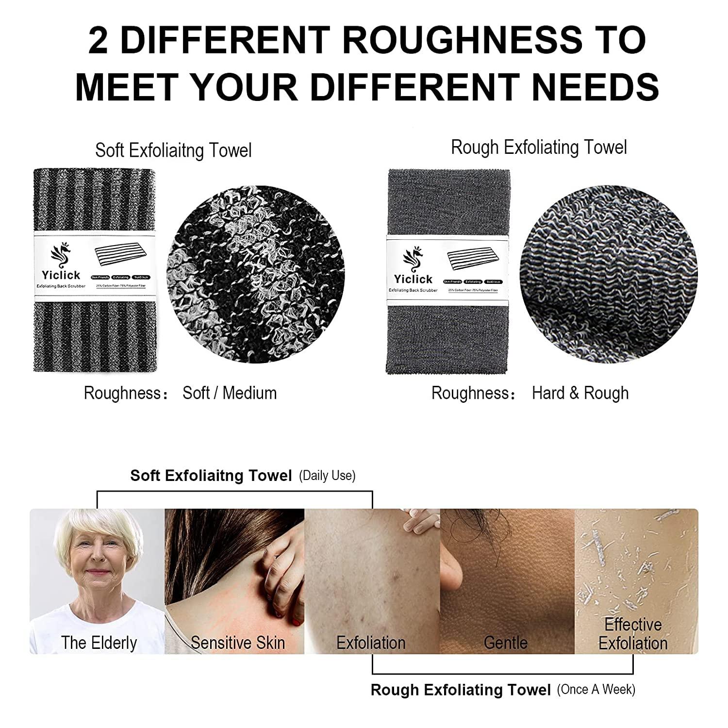 Exfoliating Back Scrubber Towel - Korean & Japanese Washcloth for Men ...