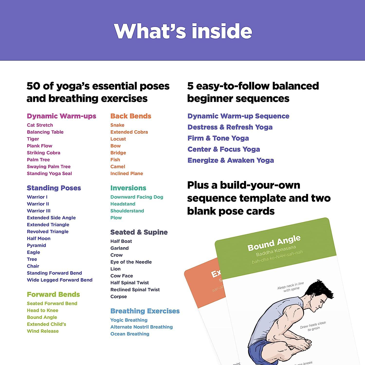 Beginner Yoga Cards Deck: Visual Study & Practice Guide with Essential ...