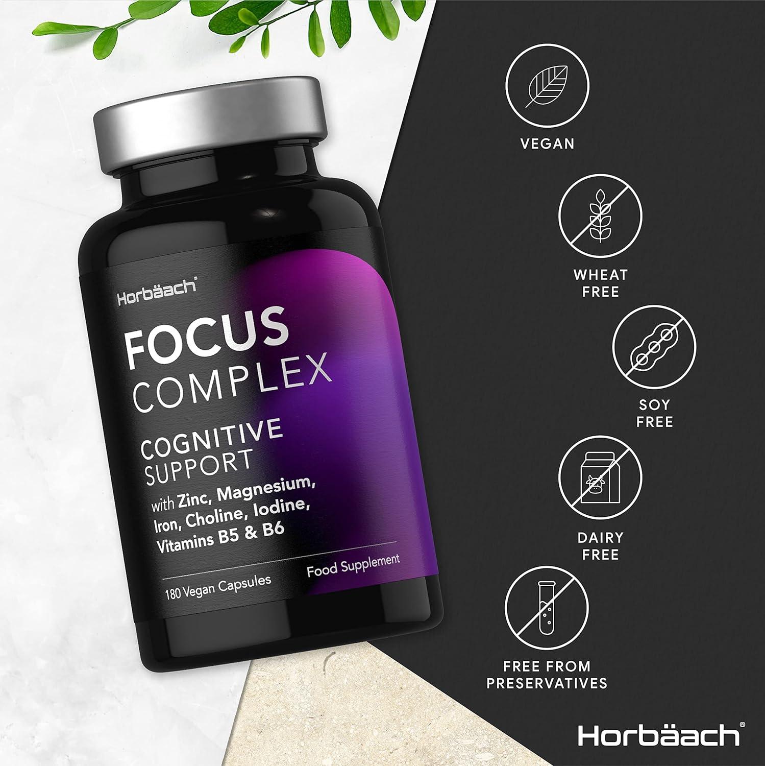 Nootropic Brain Supplements | 180 Vegan Capsules | Cognitive Complex ...