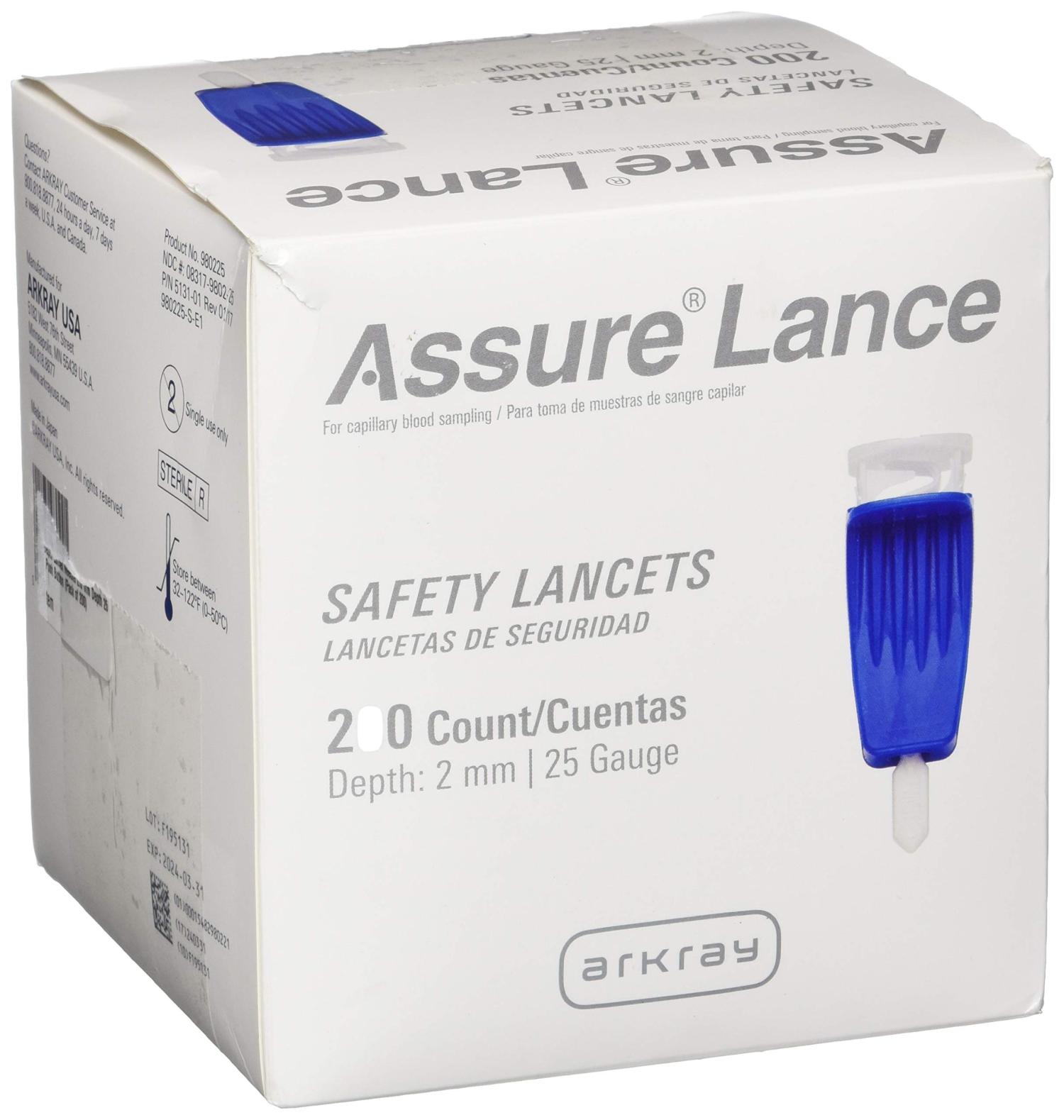 Arkray 980225 SAFETY Lancet 25 Gauge Push Button (Pack of 200) | Buy ...