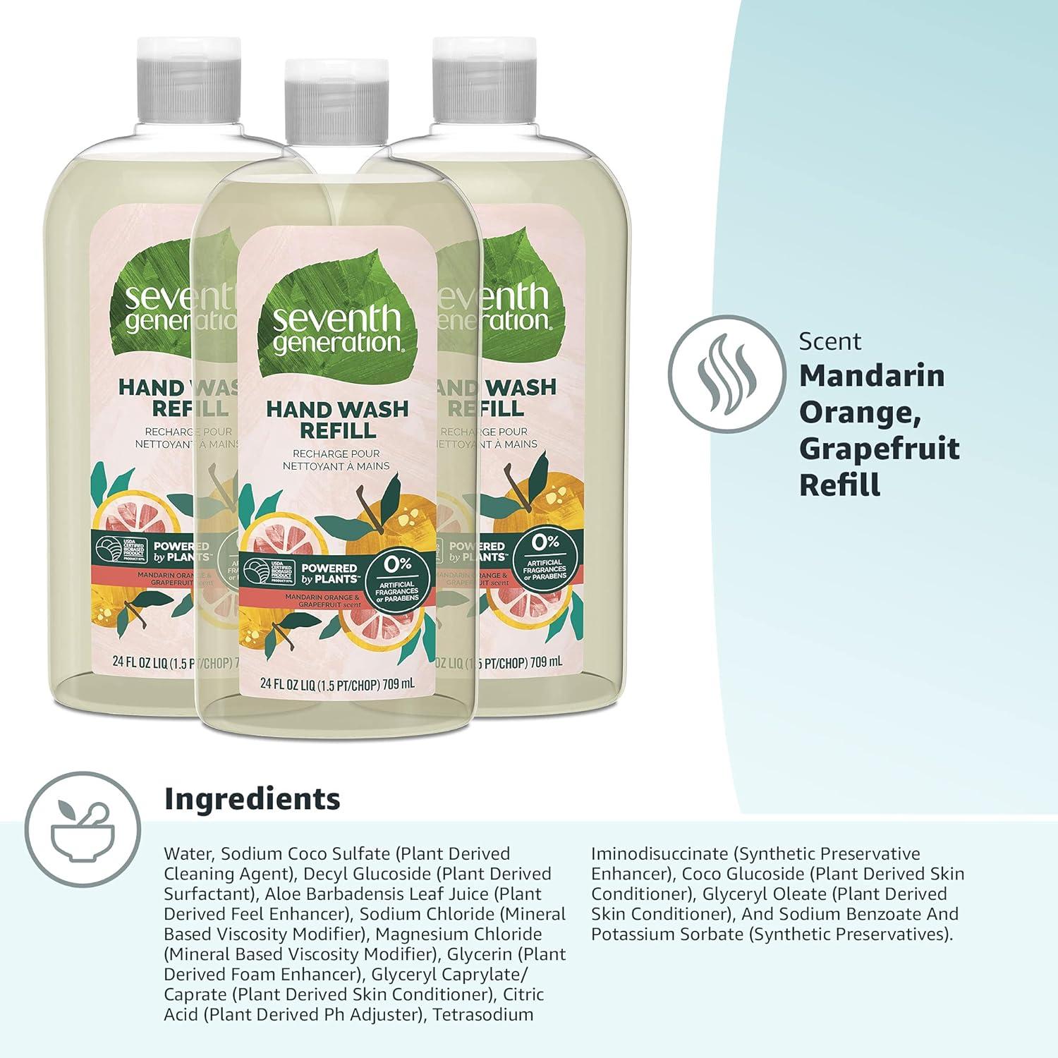Seventh Generation Mandarin Orange & Grapefruit Hand Soap Refill - 24 Fl Oz (Pack of 3) | Buy ...