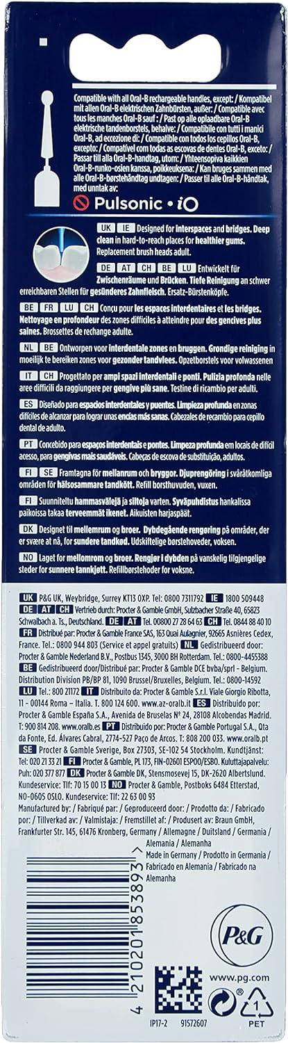 Oral-B Interspace Plug-in Brushes for Electric Toothbrush - Ideal for ...