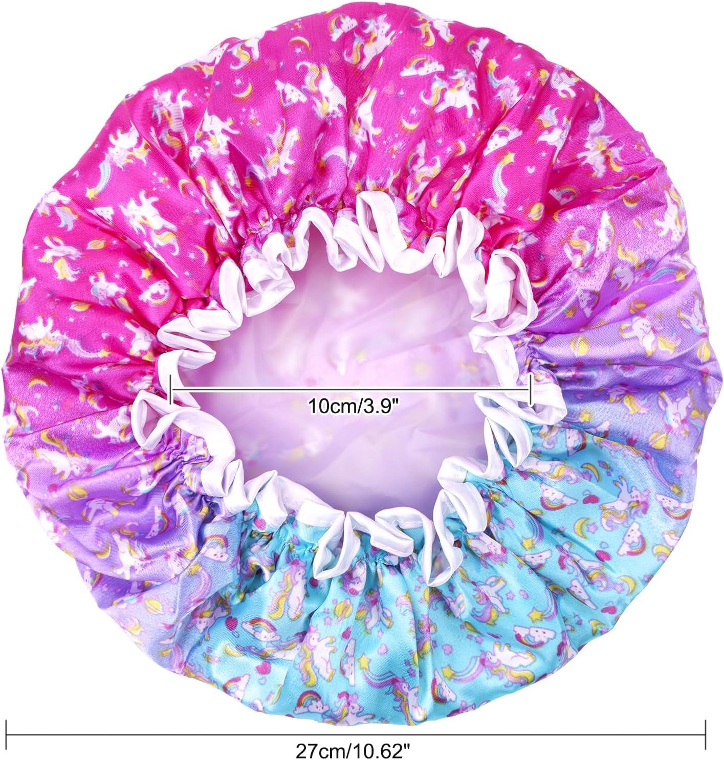 G2PLUS Kids Shower Caps - 2PCS Double Layer Elastic Bath Caps for Girls ...