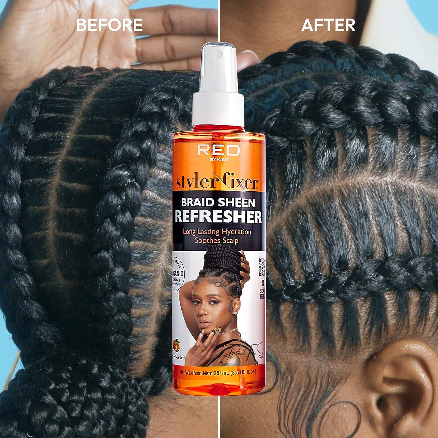 Red by Kiss Braid Sheen Refresher Spray - Long Lasting Hydration with ...