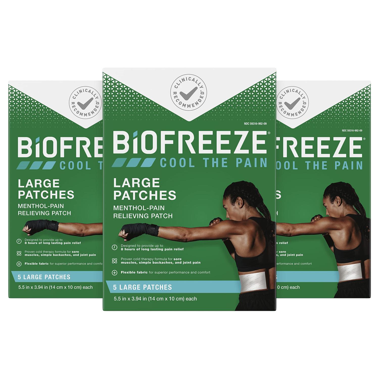 Biofreeze Large Pain Relief Patch - 15 Patches | Fast-Acting Relief ...
