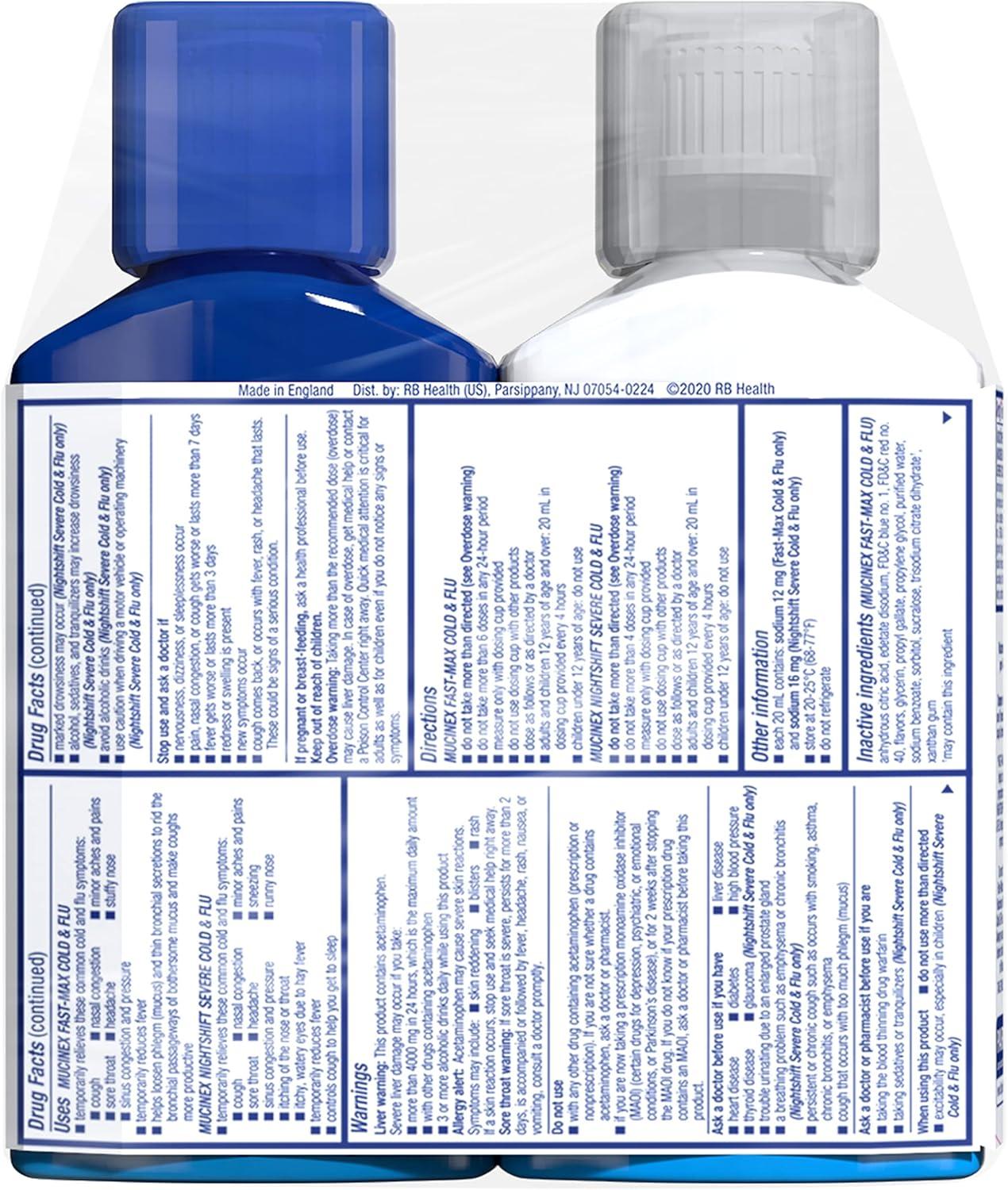 Mucinex Maximum Strength Fast-Max Cold & Flu Symptom Relief Liquid - 2 ...