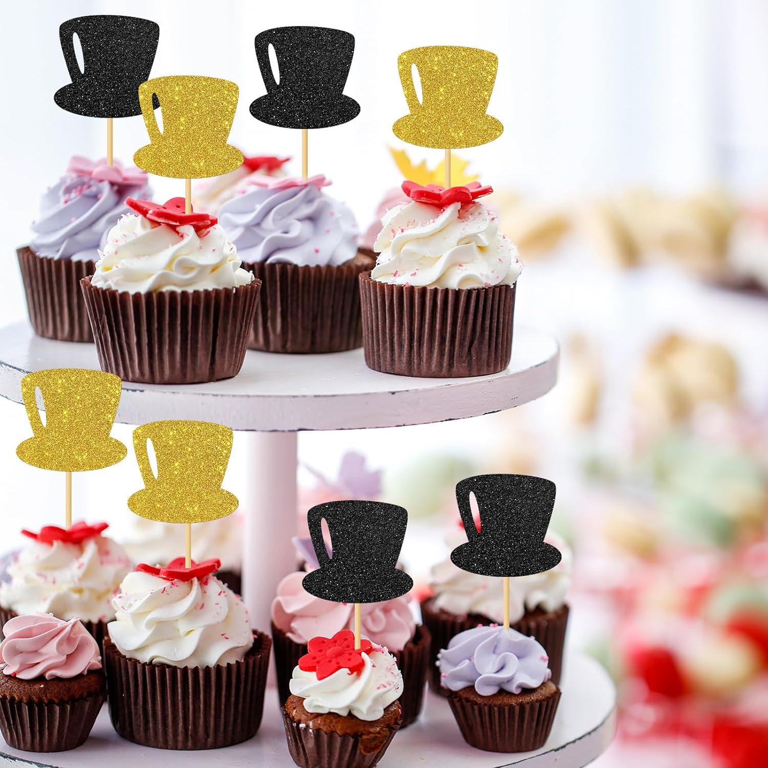 MonMon & Craft Top Hats Cupcake Toppers - Funny Birthday Cupcake ...