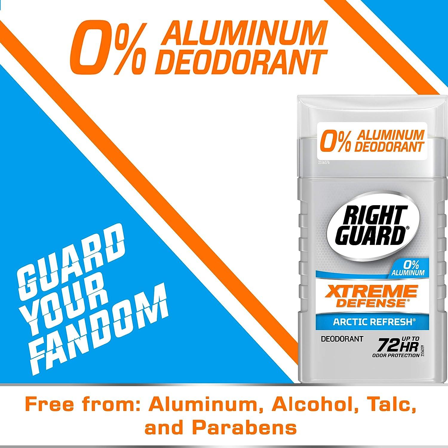 Right Guard Xtreme Defense Aluminum-Free Deodorant 3 oz Stick, Arctic ...