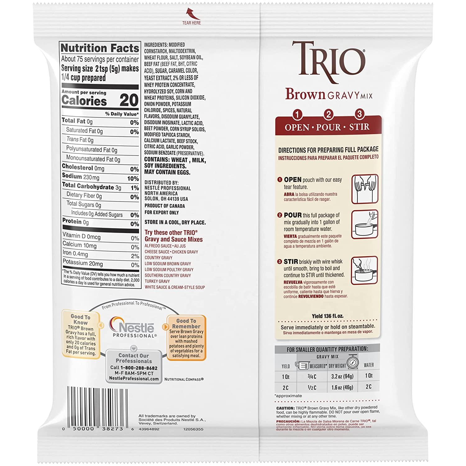 Trio Brown Gravy Mix Club Pack 13.37 oz - Rich and Flavorful Gravy Mix ...