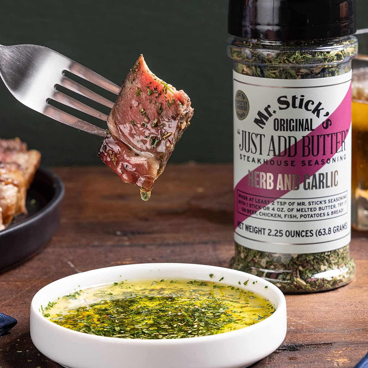 Mr. Stick's Garlic Herb Steakhouse Seasoning - Enhance Beef, Fish ...