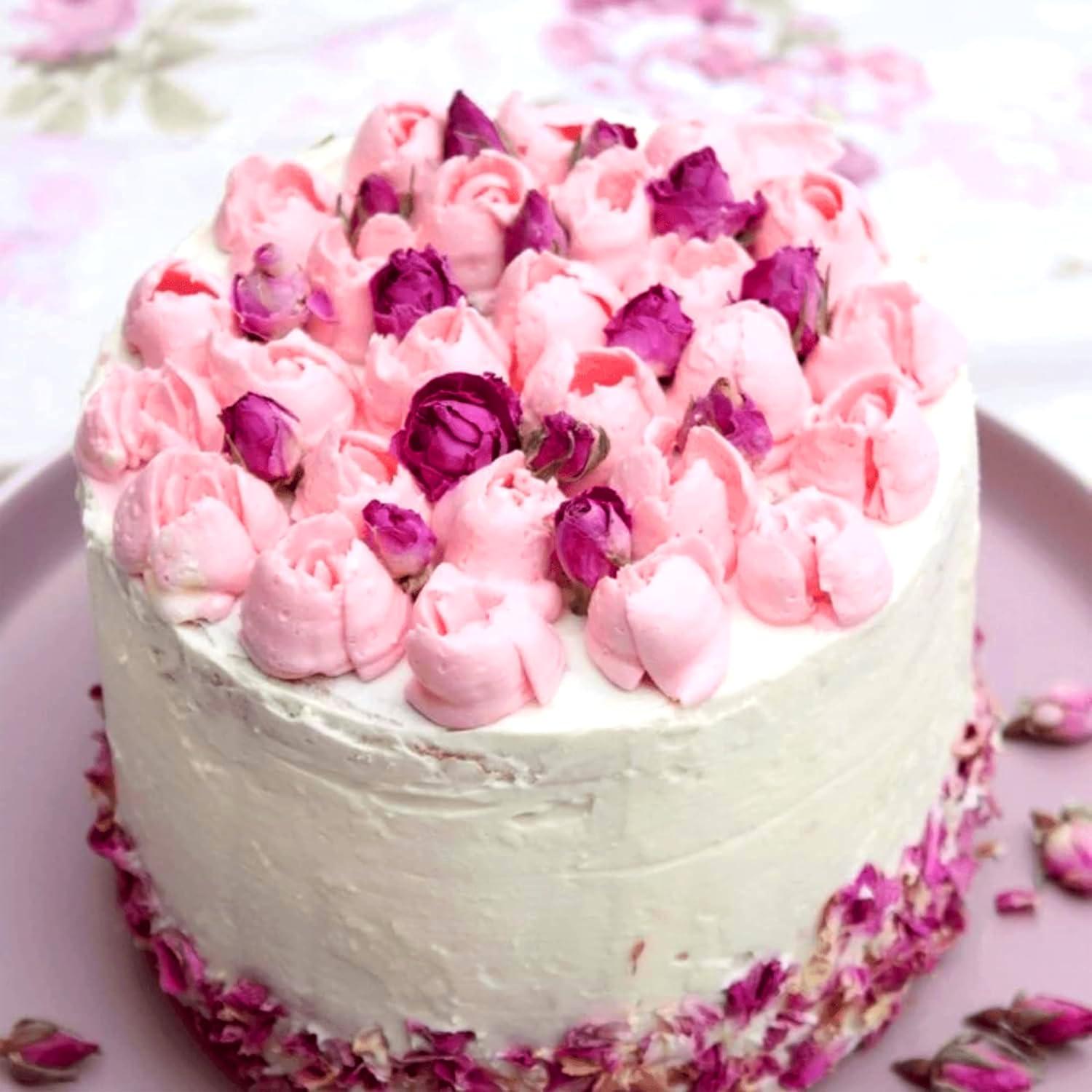 Buy Rosie Rose Edible Dark Pink Rose Flowers - 50g Dried Edible ...