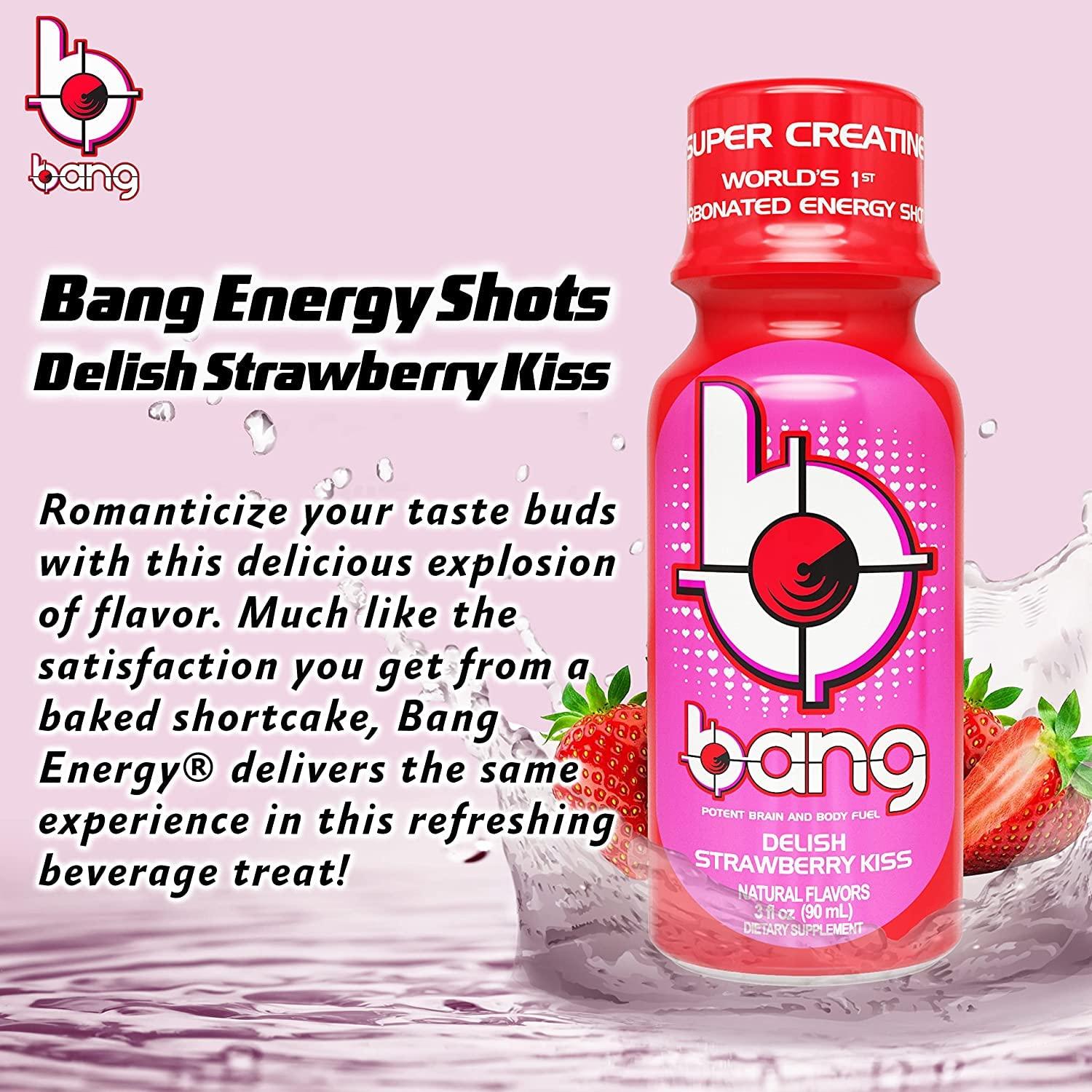 Bang Energy Shots Delish Strawberry Kiss 3 Fl Oz (Pack of 12 ...