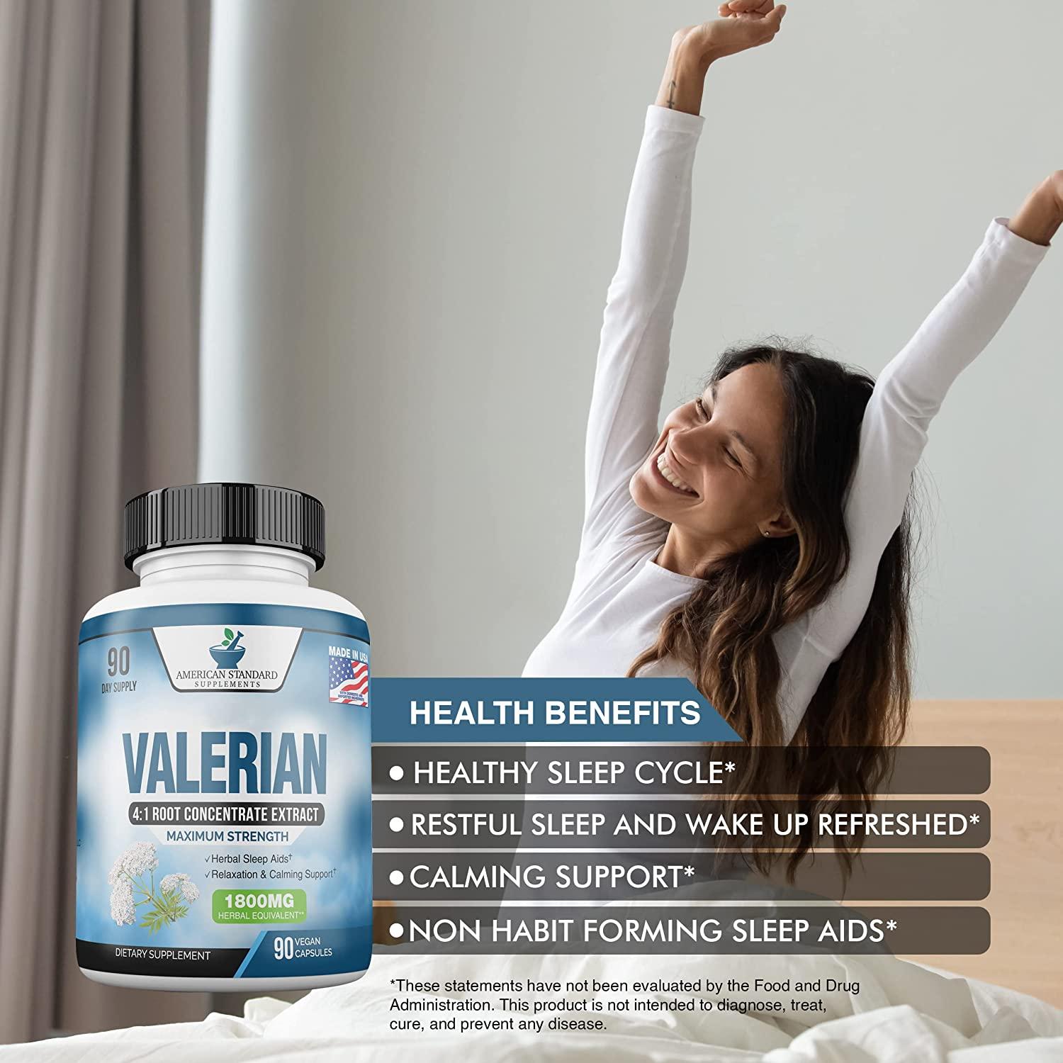 Organic Valerian Root Capsules 1800mg - Natural Sleep Aid Supplement ...