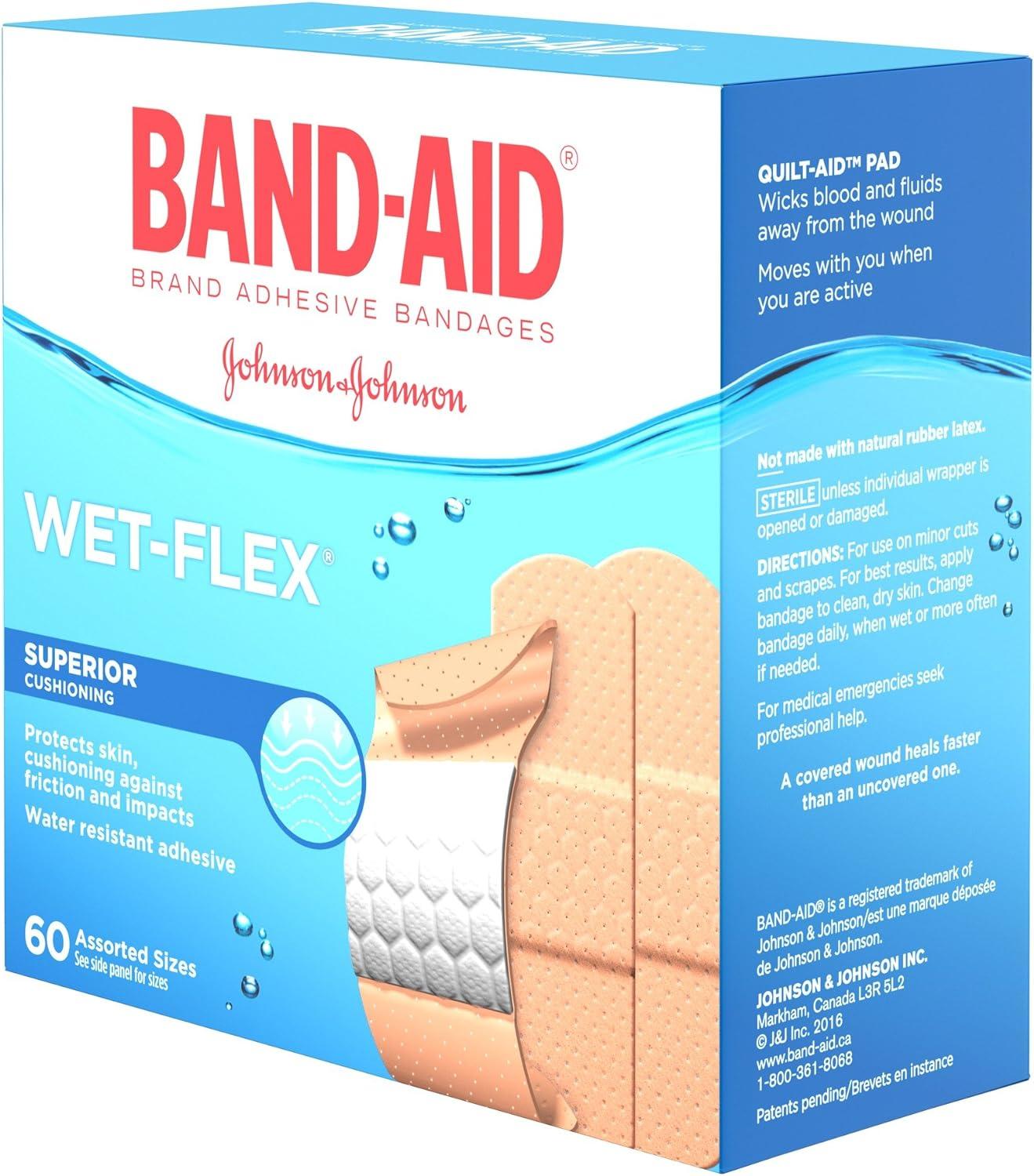 Band-Aid Water Resistant Wet-Flex Adhesive Bandages Assorted Sizes ...