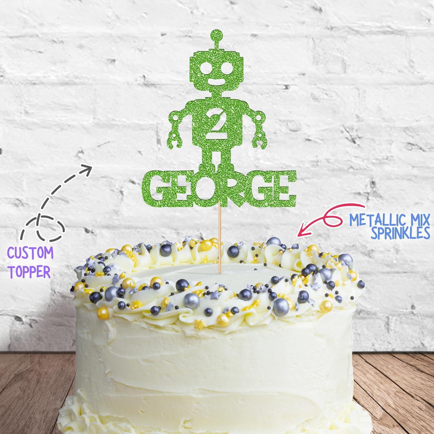Cakeshop Cake Decoration Pack | Robot Alien Birthday Premium Double ...