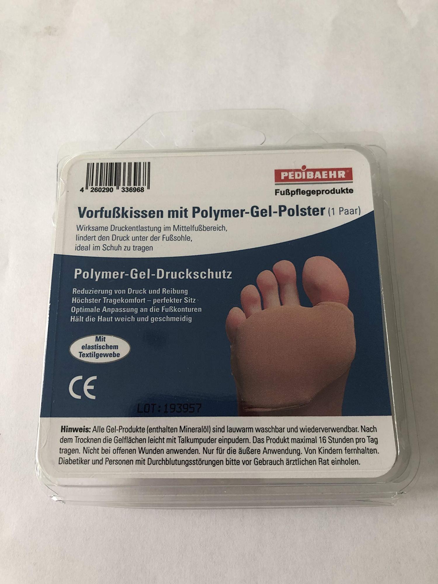 Pedibaehr Forefoot Cushion - Premium Polymer Gel Padding for Comfort ...