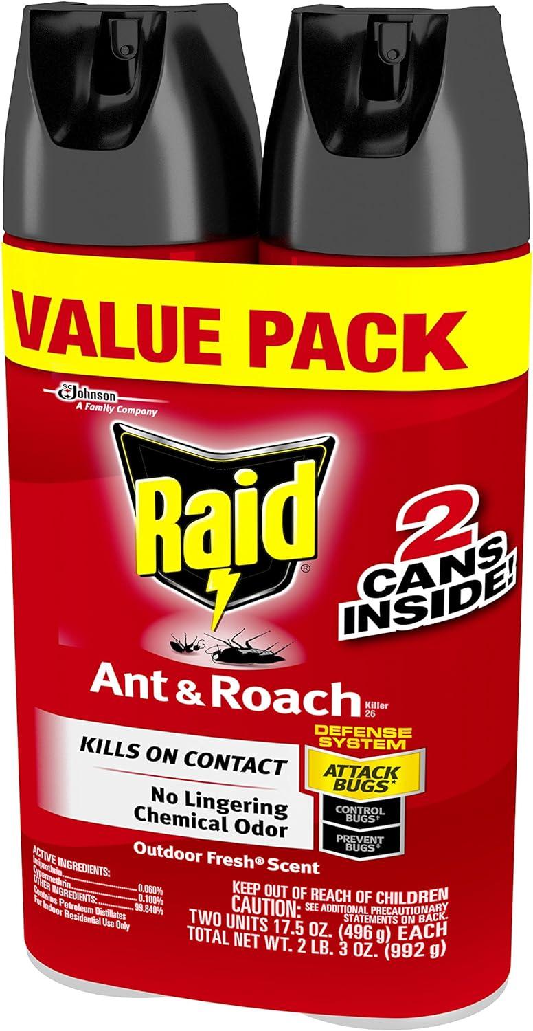 Raid Ant and Roach Outdoor Fresh Twin Pack 17.5 OZ - Pack of 2 ...