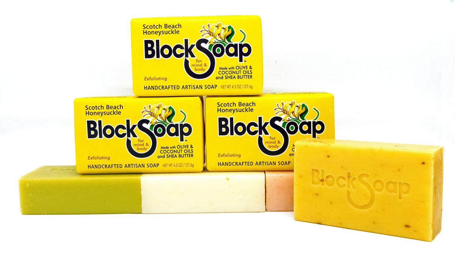 Honeysuckle Artisan Bar Soap 3-Pack with Sea Salt, Olive Oil, Coconut ...