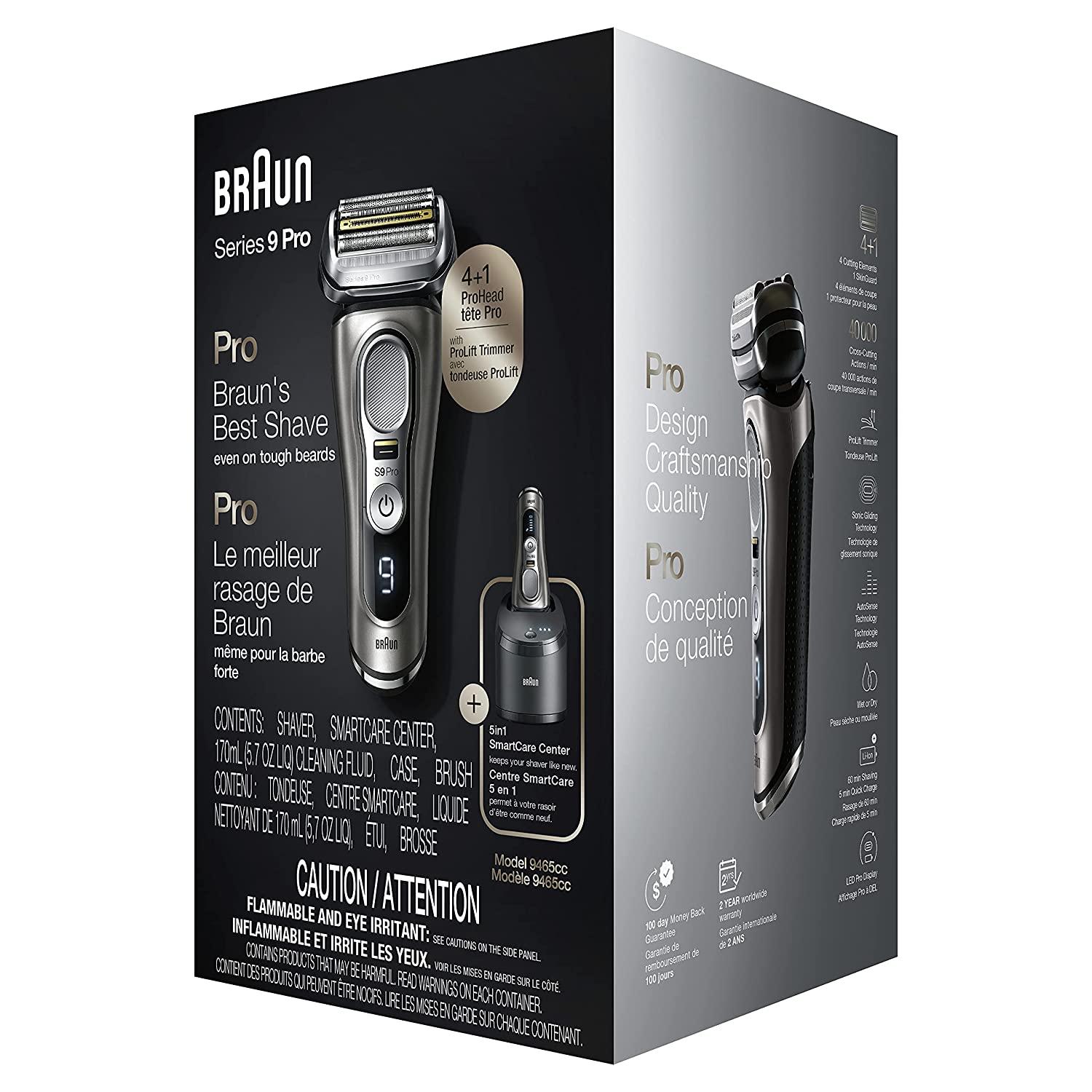 Braun Electric Razor For Men Series 9 Pro 9465cc Wet And Dry Electric
