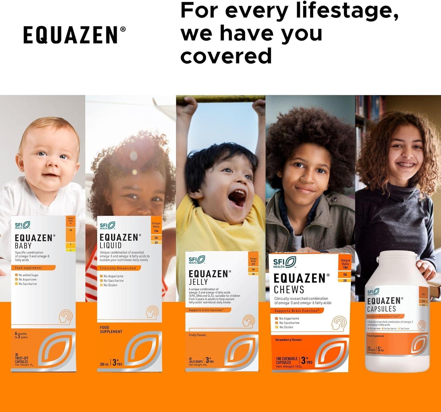 EQUAZEN Omega 3 & 6 Fish Oil Capsules | Supports Brain Function | DHA ...