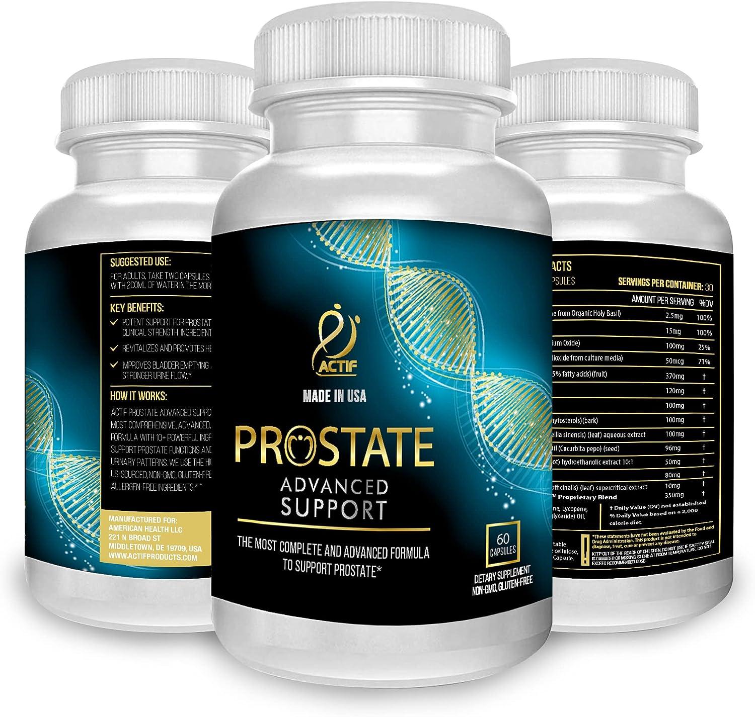 Actif Prostate Advanced Support | 60 Capsules | Made in USA | Non-GMO ...
