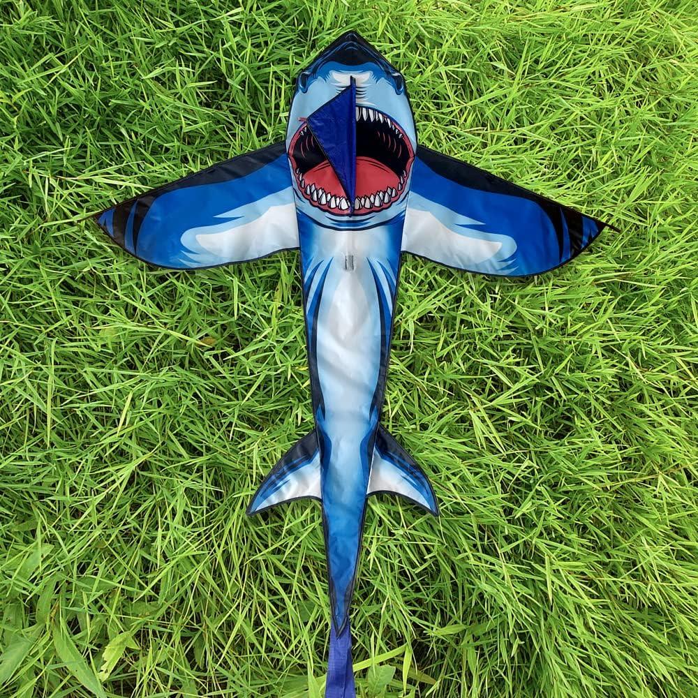 Shark Kite for Kids and Adults - Easy to Fly, 300 FT Kite Line Included ...