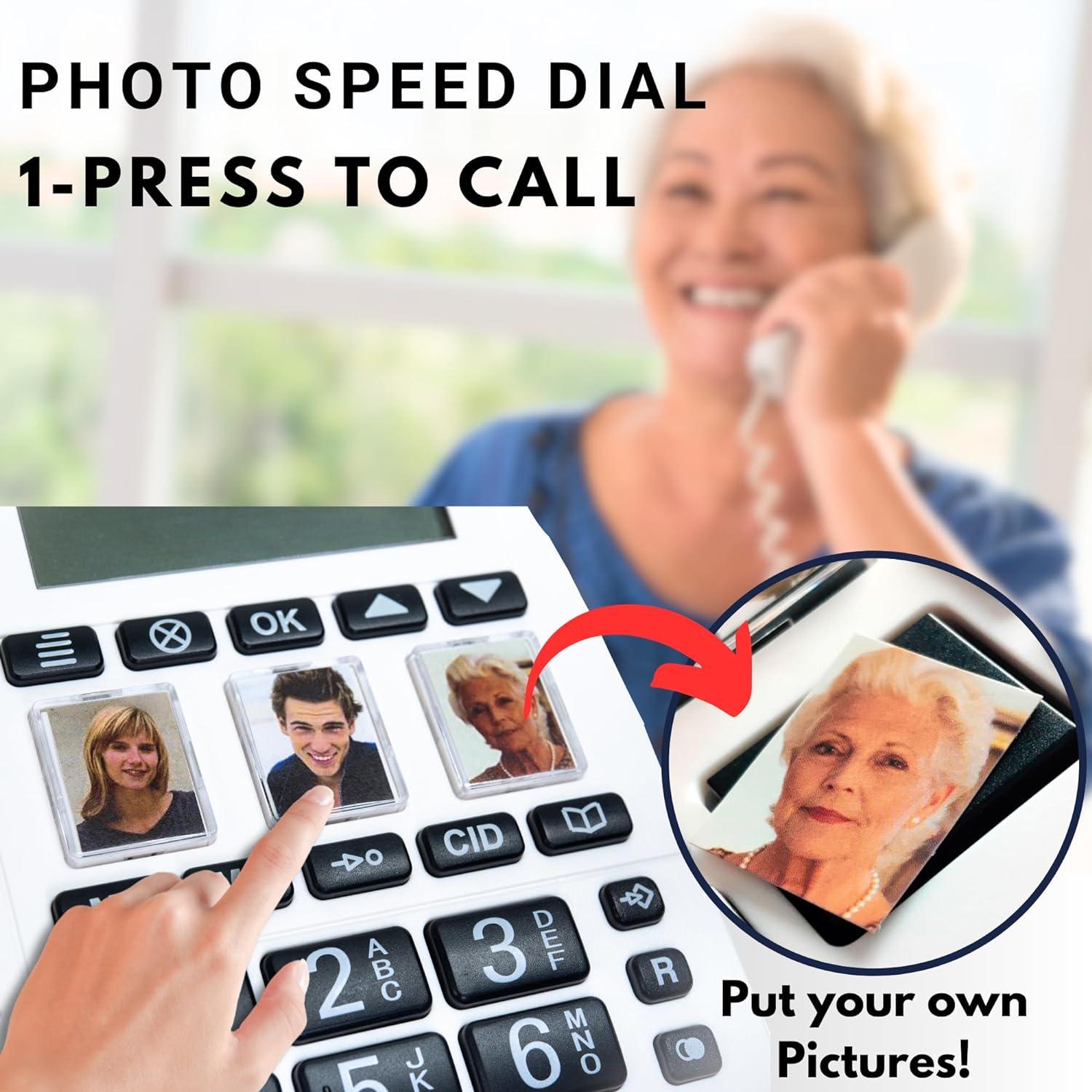 VOCA Big Button Phone for Elderly | CP130 Amplified Telephone with Caller ID Display | Hearing ...