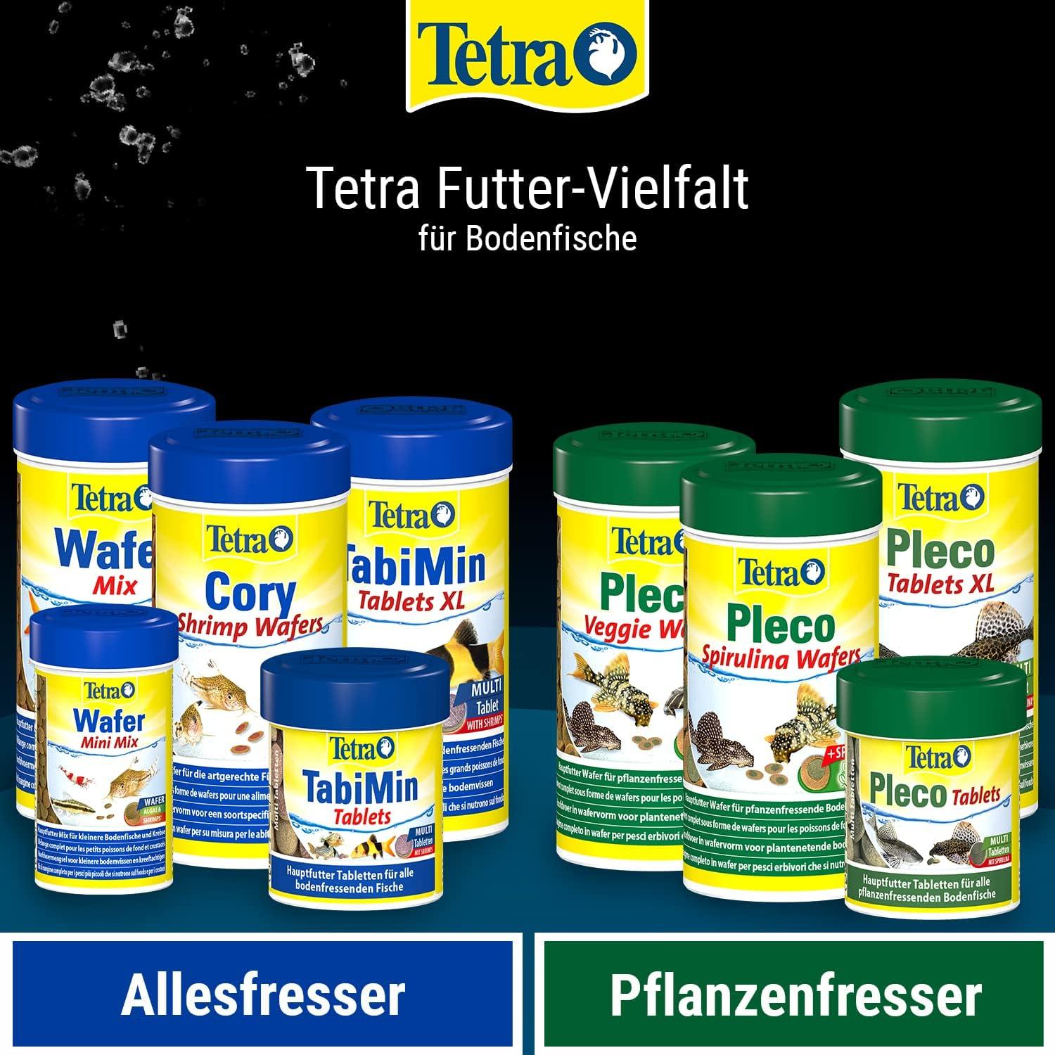 Tetra Pleco Veggie Wafers - Mineral-Rich Fish Feed for Herbivorous Soil Fish - 250 ml Can (105 g ...