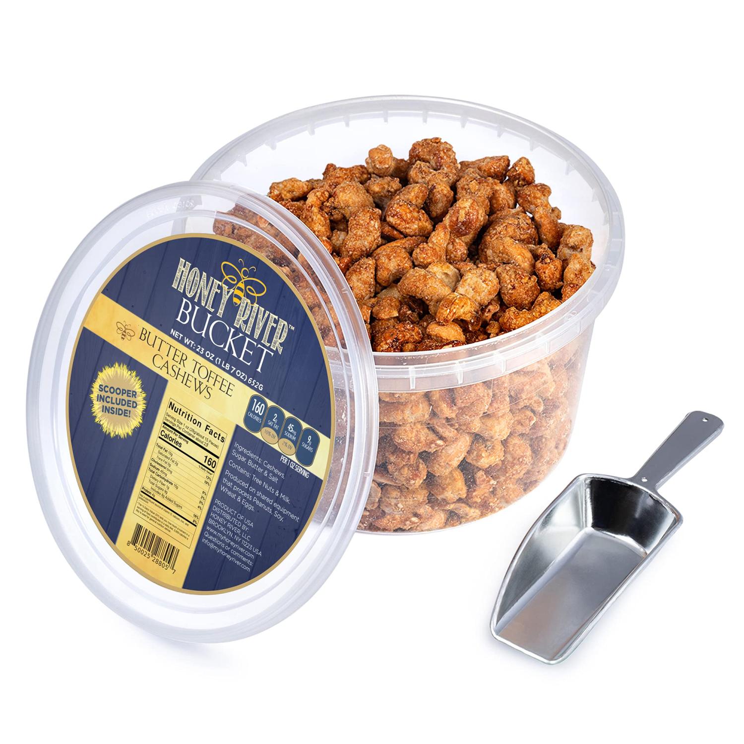 23 oz. Butter Toffee Cashews Party Bucket with Mini Scooper - Perfect ...