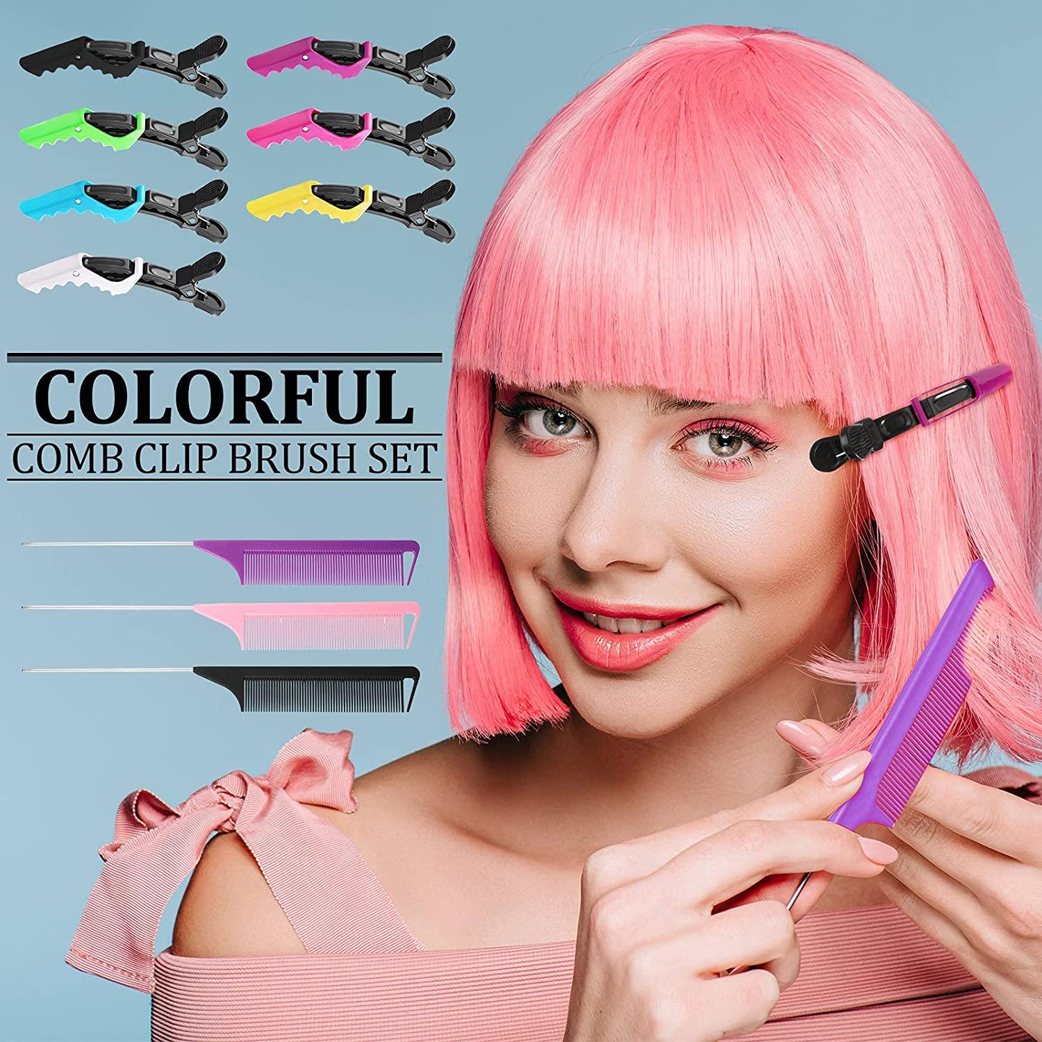 12-Piece Rat Tail Combs & Alligator Hair Clips Set for Women - Hair ...