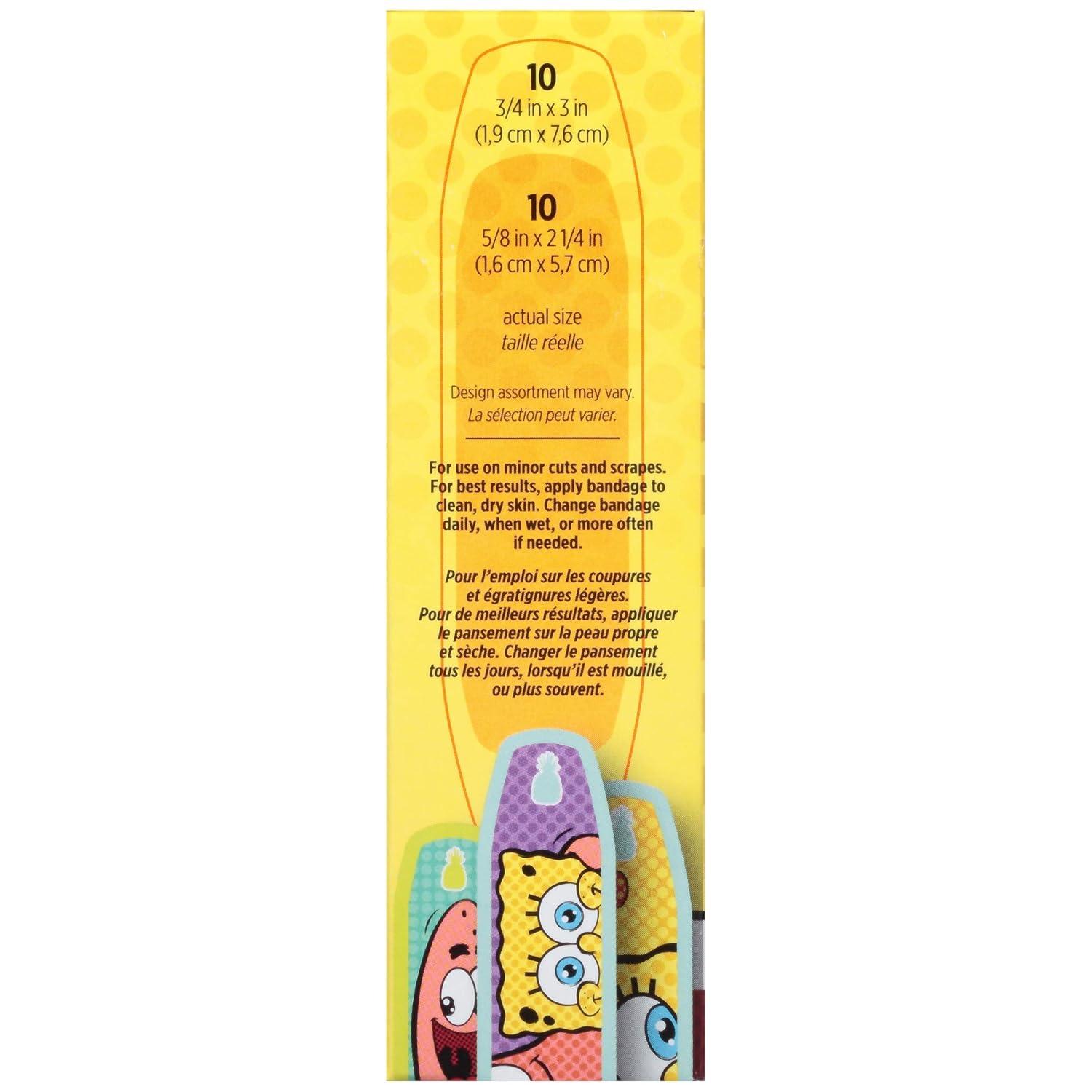 Buy SpongeBob Band-Aid Adhesive Bandages - 20 ct Assorted Sizes ...