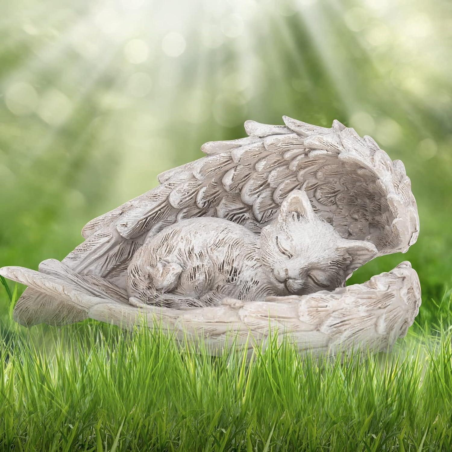 Cat Memorial Stone - Angel Cat Statue for Garden (4.33*3.14in) | Buy ...
