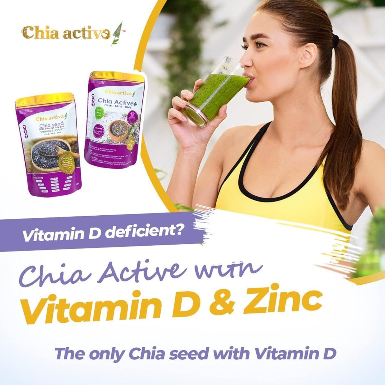 Chia Active Chia Seeds 400g with Vitamin D & Zinc - Immune Support ...