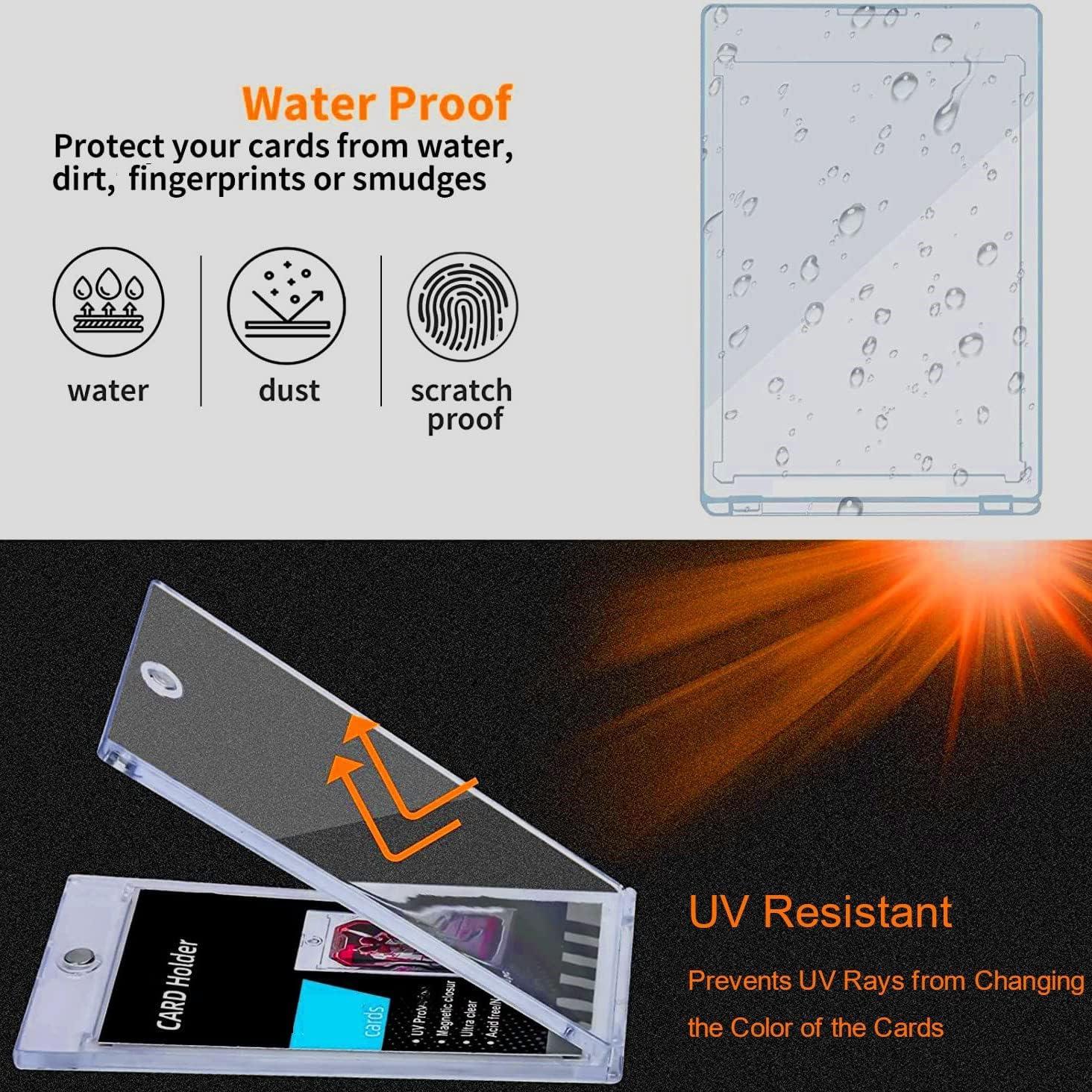 6 Pack Magnetic Trading Card Holder Case - 55pt Hard Case UV Resistant ...