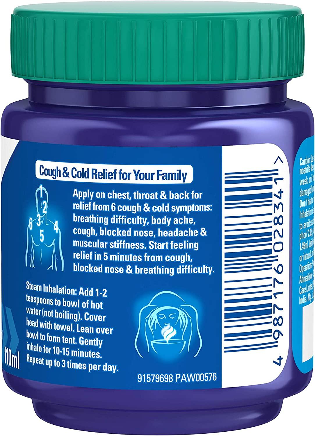 Vicks Vaporub 110ml Maha Saver Pack - Fast Relief for Cold and Cough ...