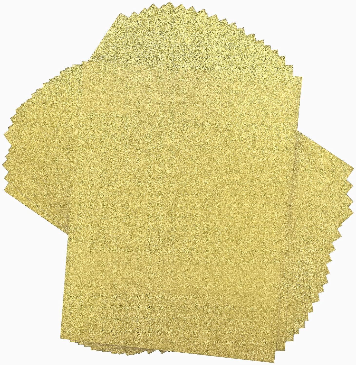 Gold Glitter Cardstock Paper - 20 Sheets, Double Sided, 250GSM ...