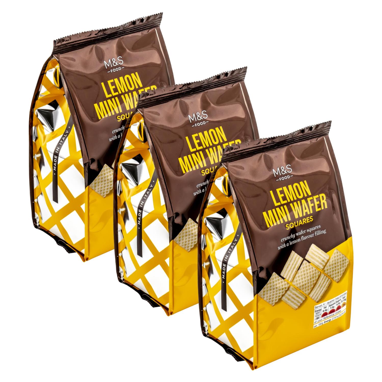 M&S Marks & Spencer Lemon Mini Wafer Squares Lemon-Flavoured Creme ...