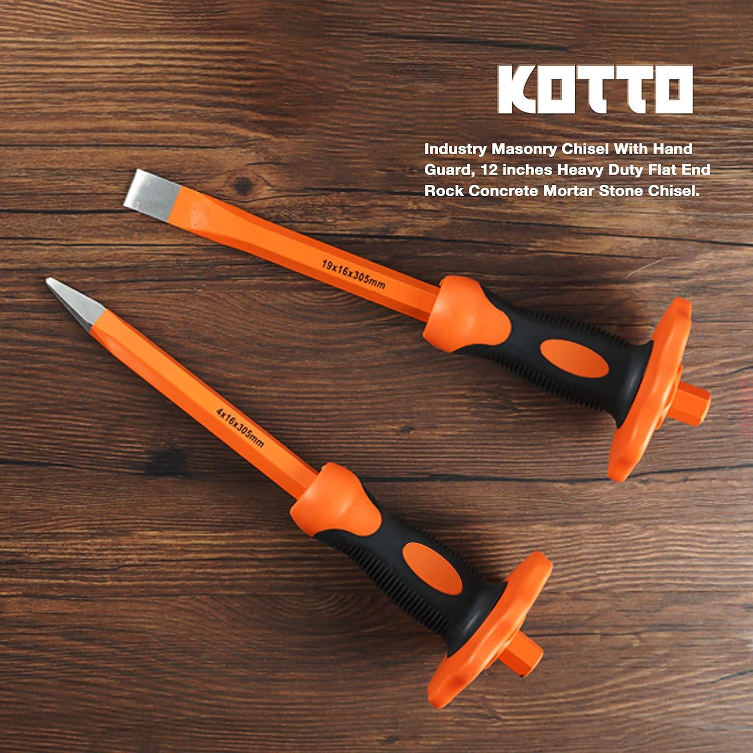 KOTTO 2 Pack Heavy Duty 12-Inch Chisels Set With Hand Protection Point ...