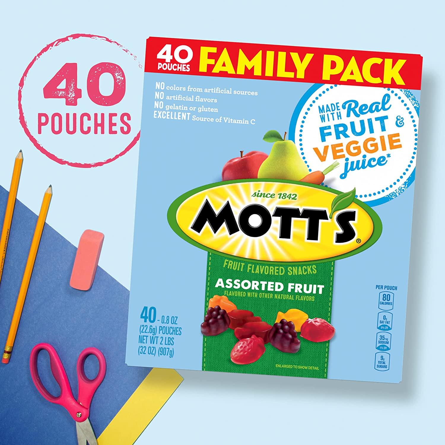 Motts Fruit Snacks Assorted Gluten Free 40 Ct Pack Delicious