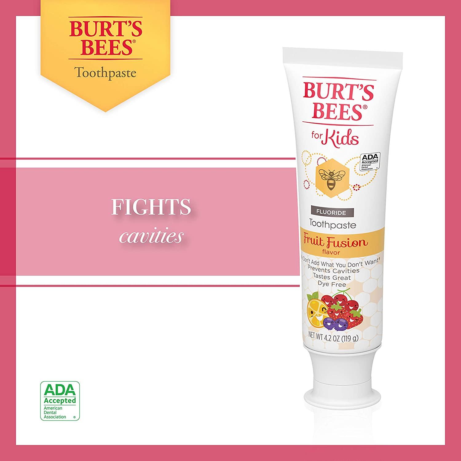 Burt's Bees Kids Fluoride Toothpaste Fusion Fruit 4.2oz (Pack of 4 ...